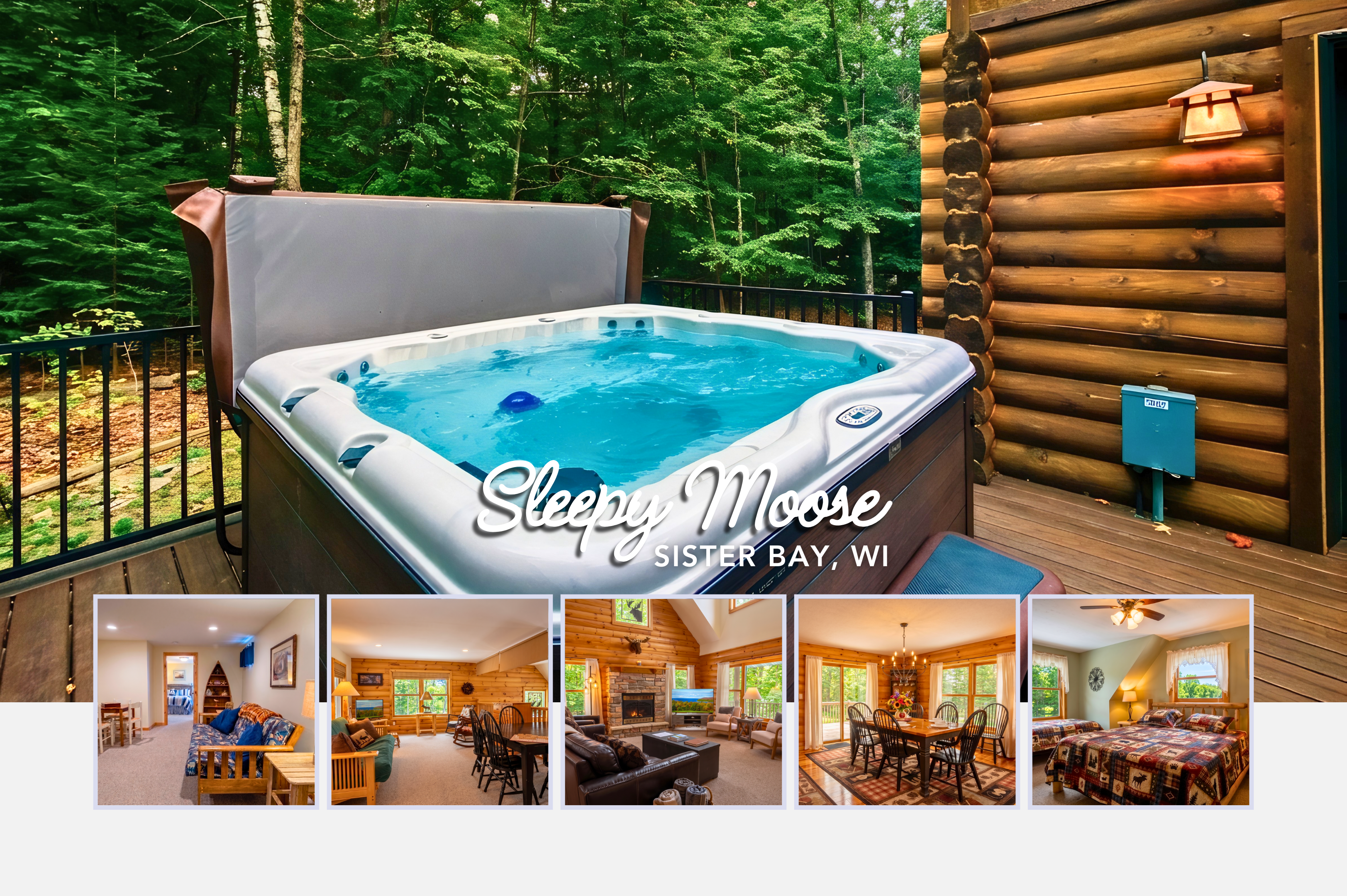 Charming Log Cabin With Hot Tub And Fire Pit - Cozy Winter Escape - Door County, WI