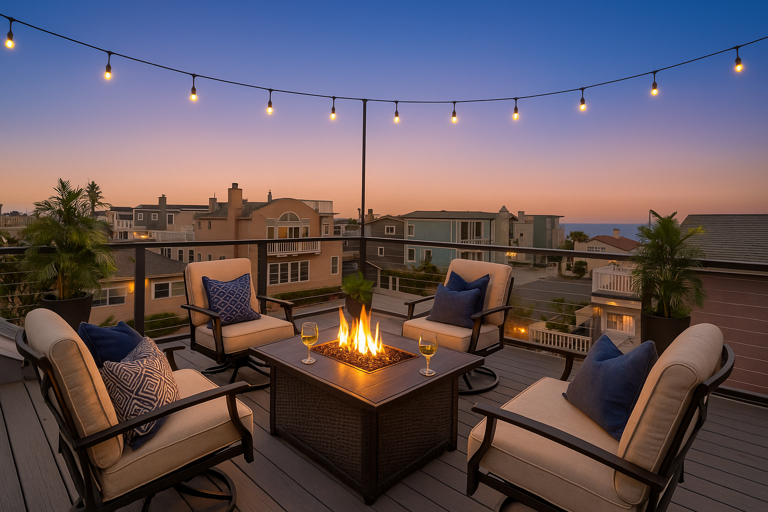 Rooftop Deck With Ocean Views And Cozy Ambiance - Charming Coastal Escape - Oxnard, CA
