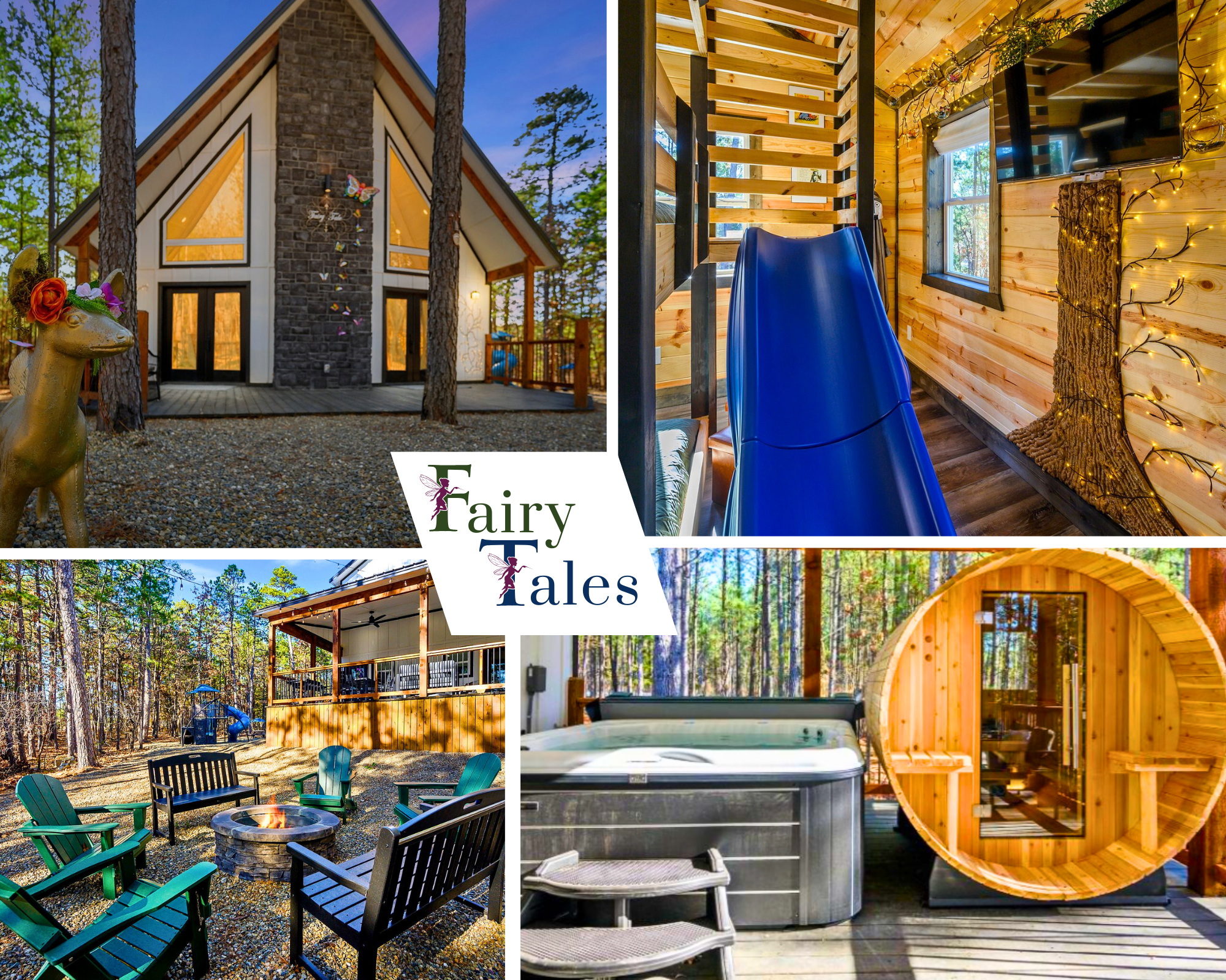 Fairy Tale Cabin Hot Tub Sauna Kids Slide Games - Oklahoma