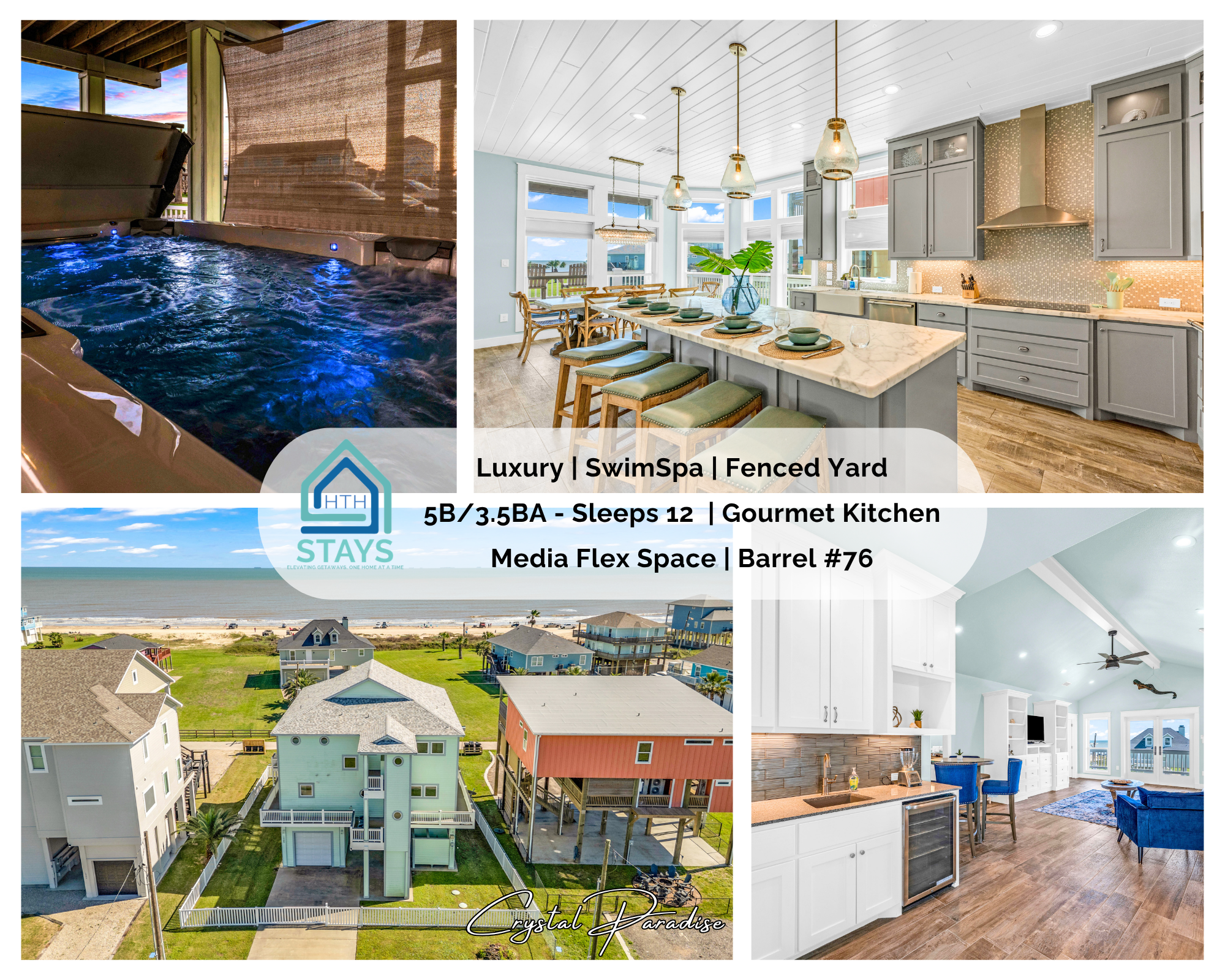 Hot Tub | Ocean Views | Fenced Yard - Crystal Beach, TX