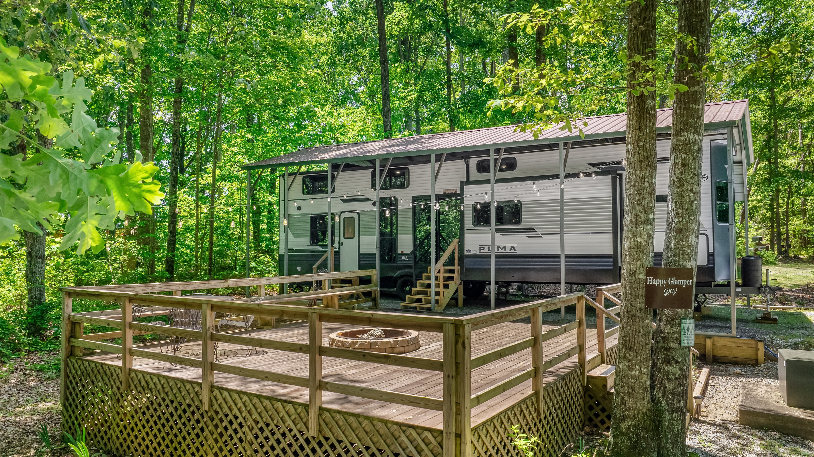 Happy Glamper Rv | 14 Acres | Cal King Bed | Dog Friendly | Deck | Fire Pit - Guntersville Lake