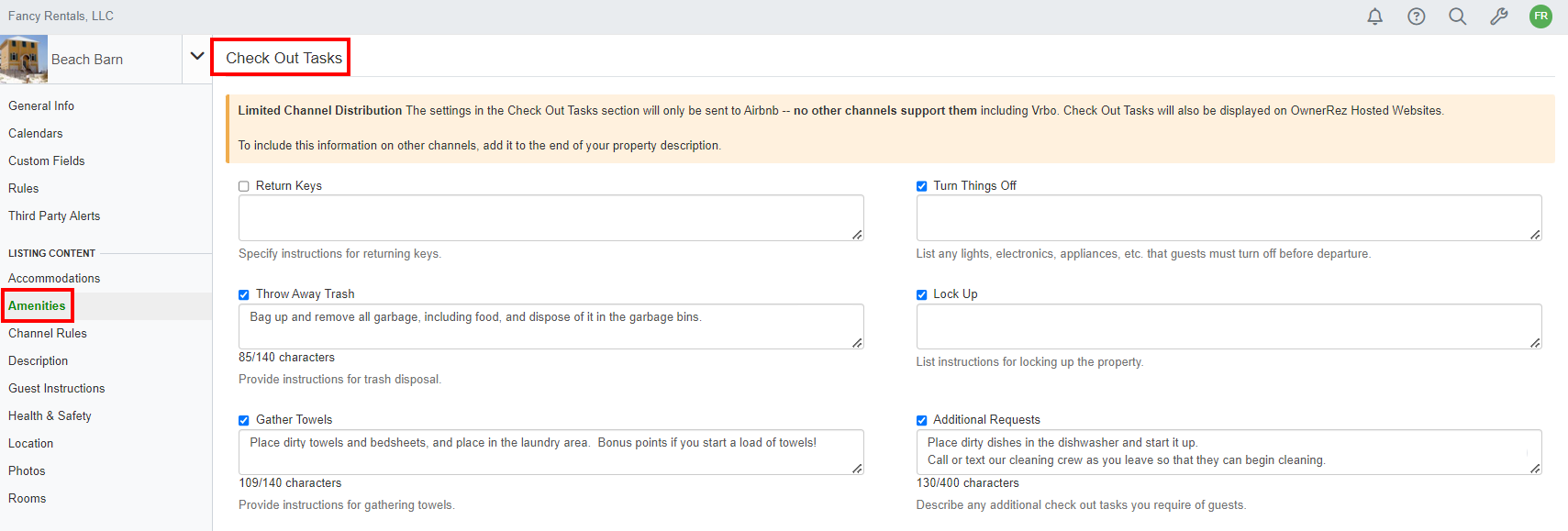Check-in & Check-out - Properties - Core Concepts - Support - OwnerRez