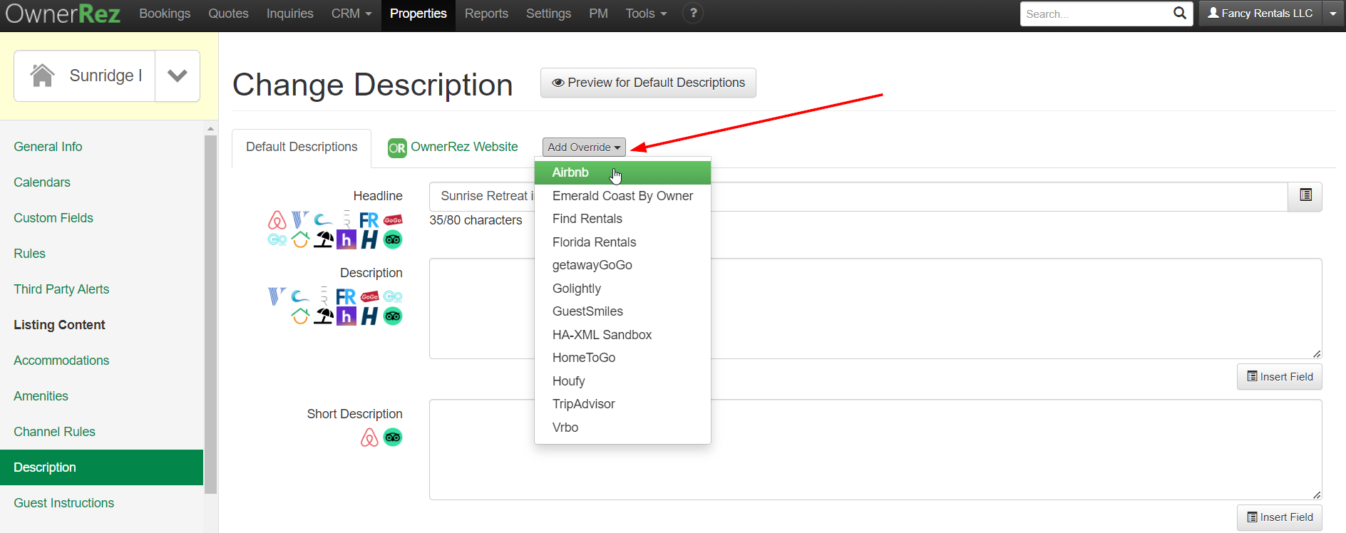 Descriptions - Properties - Core Concepts - Support - OwnerRez