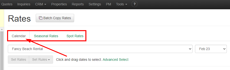 Rates Calendar - Rates - Core Concepts - Support - OwnerRez